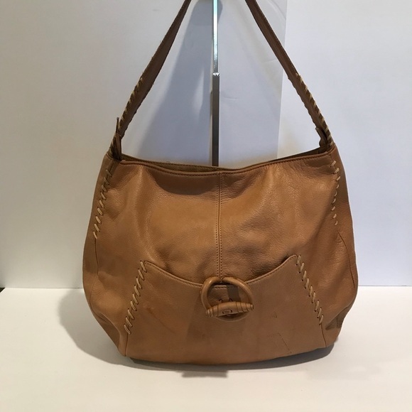 Laura Ashley | Bags | Laura Ashley Leather Hobo Shoulder Camel Bag Mdum ...
